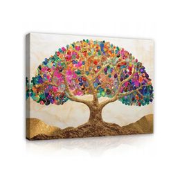 WALLARENA Leinwandbild Baum in Beige | Gr.: 60 x 40 cm