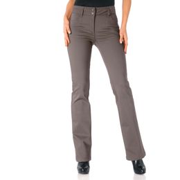 Heine Damen Bootcuthose, grau, Gr. 34, unifarben, 48% Baumwolle, 45% Polyester, 7% Elasthan, Miedereinsatz:15% Elasthan, 85% Polyamid, Hosen