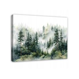 WALLARENA Leinwandbild Wald in Gr&uuml;n | Gr.: 40 x 30 cm