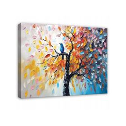 WALLARENA Leinwandbild Baum in Bunt | Gr.: 40 x 30 cm