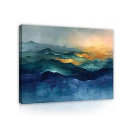 WALLARENA Leinwandbild Abstrakt in Blau | Gr.: 40 x 30 cm