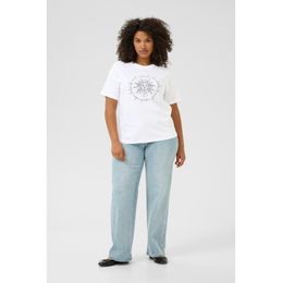 Kaffe T-shirt KAfreja Loose fit in Optical White W Black Deep Sun | Gr.: M