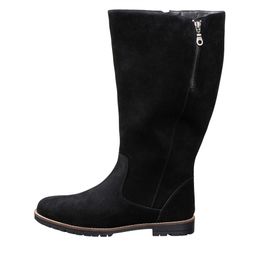sheego Damen Weitschaftstiefel, Gr. 44, schwarz, Leder, Veloursleder, Schuhe
