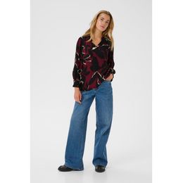 Kaffe Bluse langarm KAlinda Regular fit in Windsor Wine/Black Flower | Gr.: 36