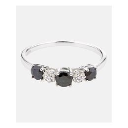 Diamant L'&eacute;ternel Ring aus 375 Wei&szlig;gold mit Diamant mit Saphir | Gr.: 54