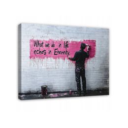 WALLARENA Leinwandbild Graffiti in Grau | Gr.: 40 x 30 cm