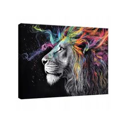 WALLARENA Wandbild L&ouml;we in Schwarz | Gr.: 40 x 30 cm