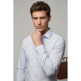 Calvin Klein Herren Businesshemd "SLIM ESNTL POPLIN STR STP", blau, Gr. 46, unifarben, Web, Obermaterial: 96% Baumwolle, 4% Elasthan, Hemden, Slim