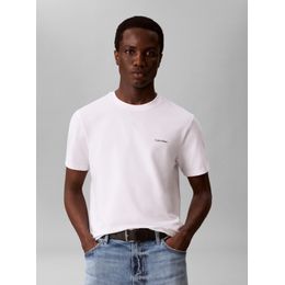 Calvin Klein Herren T-Shirt "SLIM STRETCH COTTON", wei&szlig;, Gr. S, unifarben, Web, Obermaterial: 95% Baumwolle, 5% Elasthan, Shirts, Slim fit mit