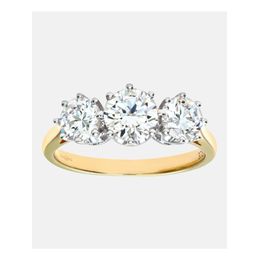Diamant L'&eacute;ternel Trilogie-Ring aus 375 Gelbgold mit Zirkonia | Gr.: 59