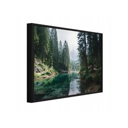 WALLARENA Bild mit Rahmen Wald in Gr&uuml;n | Gr.: 70 x 100 cm