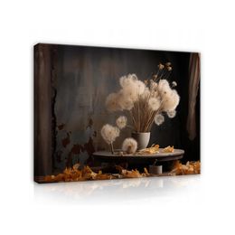WALLARENA Leinwandbild Blumen in Braun | Gr.: 40 x 30 cm