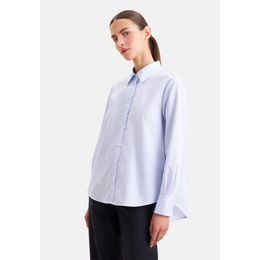 Seidensticker Damen Hemdbluse, blau, Gr. 46, gestreift, 100% Baumwolle, Blusen, 1/1 Kragen Gestreift