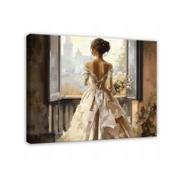 WALLARENA Wandbild Frau in Beige | Gr.: 40 x 30 cm
