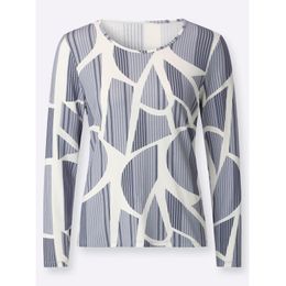 WITT WEIDEN Druck-Shirt in taubenblau-ecru-bedruckt | Gr.: 36
