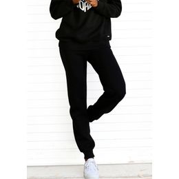 Buffalo Damen Relaxhose, Gr. 44, schwarz, Sweatware, Obermaterial: 60% Baumwolle, 40% Polyester, unifarben, Basic, Hosen, in legerer Form mit