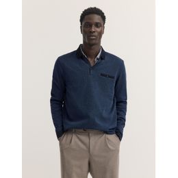Bugatti Herren Poloshirt "Modern Fit", blau, Gr. XL, unifarben, 70% Polyester, 30% Baumwolle, Shirts, Modern Fit Brusttasche Kontraststreifen