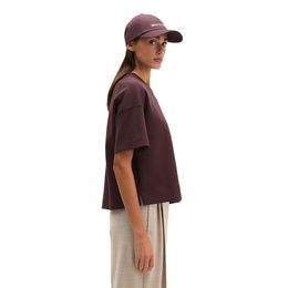 Marc O'Polo MARC O'POLO Damen T-Shirt "aus Interlock-Qualit&auml;t"schwarz cherry, Basic, Gr. L, unifarben, Obermaterial: 78% Baumwolle, 18% Polyester, 4% Elasthan,