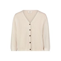 Cartoon Strick-Cardigan mit V-Ausschnitt in beige | Gr.: 42