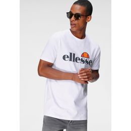 Ellesse Herren T-Shirt "SL PRADO TEE", wei&szlig;, Gr. M, Obermaterial: 100% Baumwolle, Shirts, mit Logodruck, Kurzarm, schmale Basic-Passform, h&uuml;ftlange