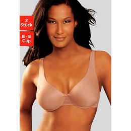 Damen T-Shirt-BH, NUANCE BY LASCANA, Gr. 85, braun, Microtouch, Obermaterial: 85% Polyamid, 15% Elasthan, BHs, mit B&uuml;gel & nahtlosen Cups &ndash; auch