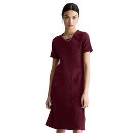 Marc O'Polo Damen Strickkleid "aus geripptem Organic Cotton-Mix", rot, Gr. XL, MARC O'POLO DENIM, unifarben, Obermaterial: 81% Baumwolle, 19% Polyamid, Kleider