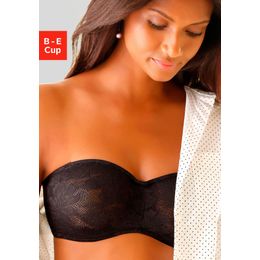 Damen B&uuml;gel-BH, NUANCE BY LASCANA, Gr. 95, schwarz, Spitze, Obermaterial: 88% Polyamid, 12% Elasthan, BHs, mit abnehmbaren Tr&auml;gern und Details aus