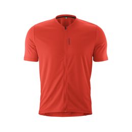 Gonso Herren Radtrikot "SITIVO Jersey Green M", rot, Gr. S, 100% Polyester, Trikots, Herren Fahrradtrikot kurzarm, Half-Zip Trikot mit R&uuml;ckentasche