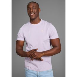 DELMAO Herren Rundhalsshirt, lila, Basic, Gr. M, unifarben, Single Jersey, Obermaterial: 100% Baumwolle, Shirts, Kurzarm, Regular Fit, basic, aus