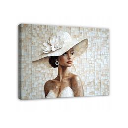 WALLARENA Wandbild Frau in Beige | Gr.: 40 x 30 cm