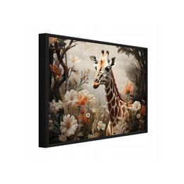 WALLARENA Bild mit Rahmen Kinder in Beige | Gr.: 60 x 40 cm