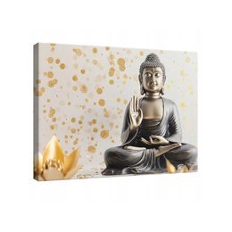 WALLARENA Leinwandbild Buddha in Beige | Gr.: 120 x 80 cm