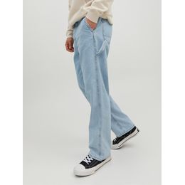 Jack & Jones JACK & JONES Herren Loose-fit-Jeans "JJIEDDIE JJUTILITY SBD 491", blau, Gr. 34, clean, Denim/Jeans, Obermaterial: 100% Baumwolle, Jeans