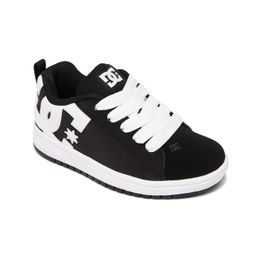 DC Shoes Kinder Sneaker "Court Graffik", Gr. 1, schwarz-wei&szlig;, Obermaterial: Leder / Futter: Textil / Au&szlig;ensohle: Gummi., Schuhe