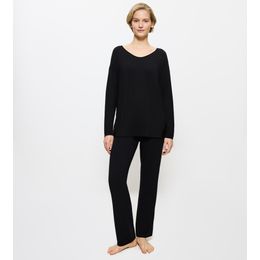 Triumph Damen Pyjama "Timeless Sensuality PK LSL", Gr. 40, schwarz, Single Jersey, 94% Modal, 6% Elasthan, unifarben, Homewear-Sets, atumgsaktiv und
