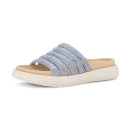 Gabor Damen Pantolette, Gr. 43, blau, Textil, Schuhe, Plateau, Sommerschuh, Schlappen in funkelnder Optik