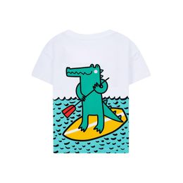 SATURNDAY T-Shirt mit Krokodil Print in Wei&szlig; | Gr.: 122
