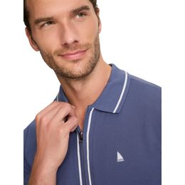 Catamaran Herren Kurzarmshirt mit durchgehendem Rei&szlig;verschluss, rauchblau-wei&szlig;, Gr&ouml;&szlig;e 44/46