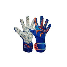 Reusch Damen Torwarthandschuhe "Attrakt Freegel Fusion Goaliator", blau, Gr. 10, 45% Latex, 25% Polyester, 4% Polyamid, 3% Lederimitat, Handschuhe,
