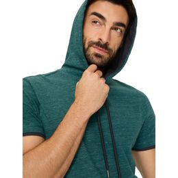 Catamaran Herren Kapuzenshirt in Melange-Optik, petrol-mint-meliert, Gr&ouml;&szlig;e 64/66
