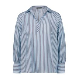 Zero Streifenbluse mit Kragen in Blue/Brown | Gr.: 42