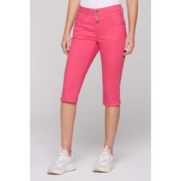 SOCCX Damen Jeansshorts, rosa, Gr. 32, bestickt, Denim/Jeans, Material: 85% Baumwolle, 12% Polyester, 3% Elasthan, Jeans, mit Ziern&auml;hten