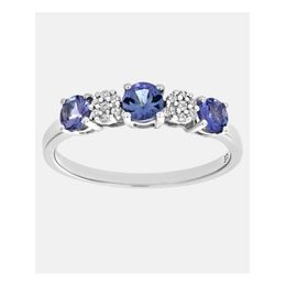 Diamant L'&eacute;ternel Eternity-Ring aus 375 Wei&szlig;gold mit Diamant mit Tansanit | Gr.: 52