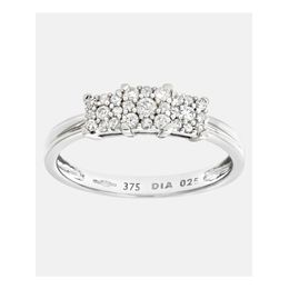 Diamant L'&eacute;ternel Cluster-Ring aus 375 Wei&szlig;gold mit Diamant | Gr.: 52
