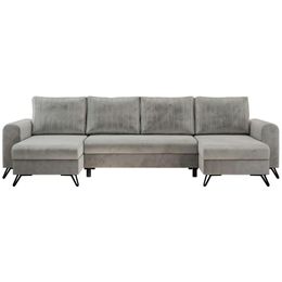M&ouml;bel Kraft Wohnlandschaft Hellgrau silber Ma&szlig;e (cm): B: 312 H: 90 &raquo; M&ouml;bel Kraft