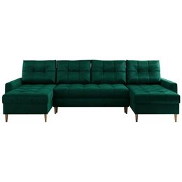 Wohnlandschaft mit Schlaffunktion Astra gr&uuml;n Ma&szlig;e (cm): B: 290 H: 75 Sofas > Sofas nach Material > Stoffsofas &raquo; Sofa DE