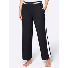 feel good Damen Wellnesshose, Gr. 26, schwarz-wei&szlig;, 50% Baumwolle, 50% Polyester, unifarben, Hosen