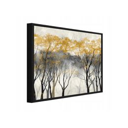 WALLARENA Bild mit Rahmen Wald in Golden | Gr.: 40 x 30 cm