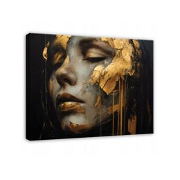 WALLARENA Leinwandbild Frau in Golden | Gr.: 40 x 30 cm