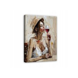 WALLARENA Leinwandbild Frau in Beige | Gr.: 70 x 100 cm
